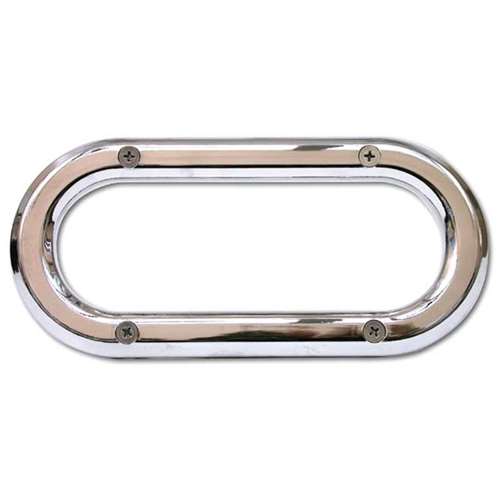 Oval Chrome Plastic Screw-On Bezel
