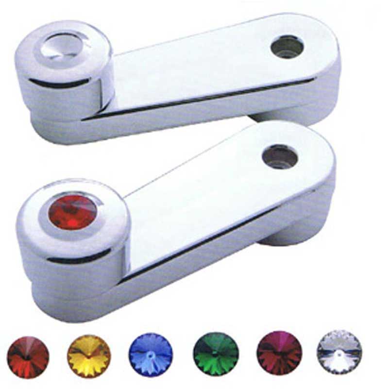 Chrome Window Crank With Crystal For Freightliner - Amber Crystal